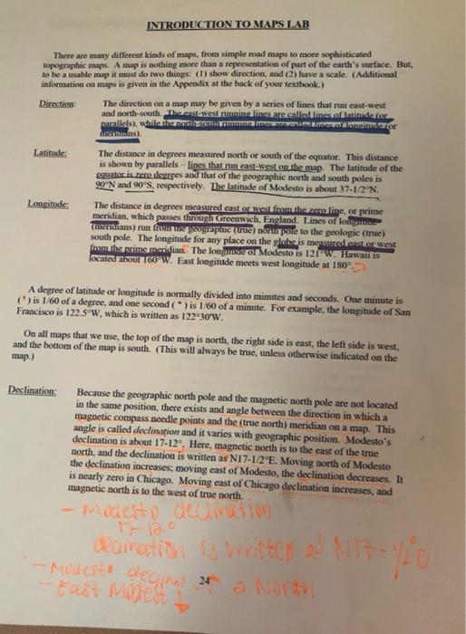 Solved Intro to maps- Pages There are instructions as I | Chegg.com