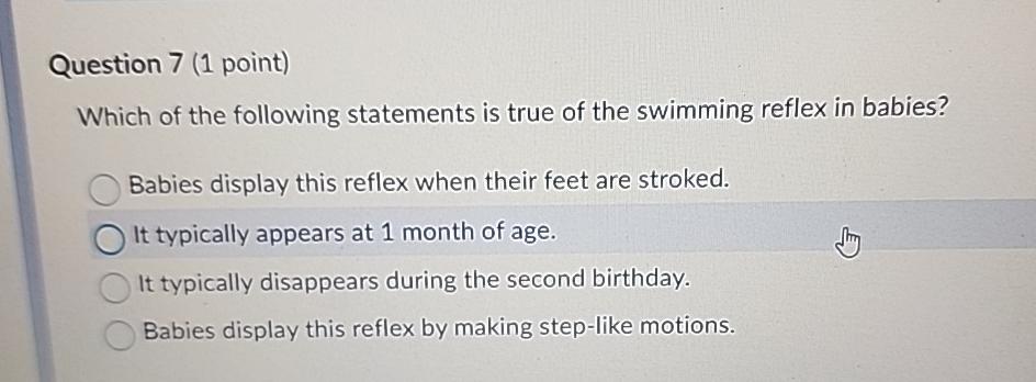 Solved Question 7 (1 ﻿point)Which of the following | Chegg.com