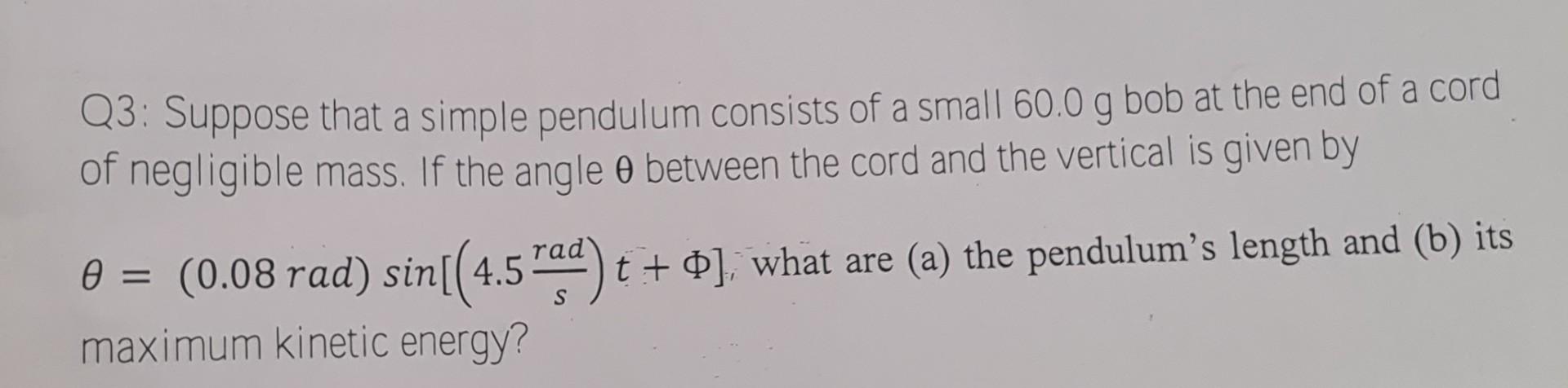 Solved Suppose that a simple pendulum consists of a small | Chegg.com