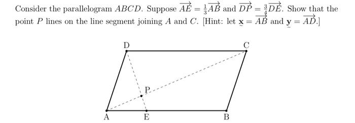 Solved Consider the parallelogram ABCD. Suppose AE = AB and | Chegg.com
