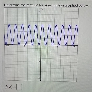 Solved Determine the formula for sine function graphed | Chegg.com