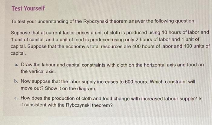 Solved Test Yourself To test your understanding of the | Chegg.com