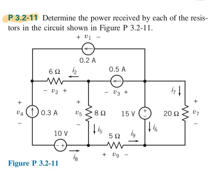 Solved P 3.2-11 Determine the power received by each of the | Chegg.com