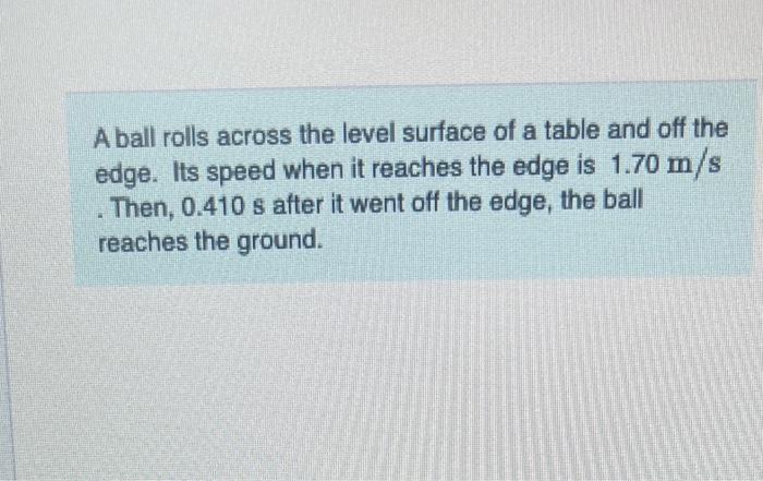 Solved A ball rolls across the level surface of a table and | Chegg.com