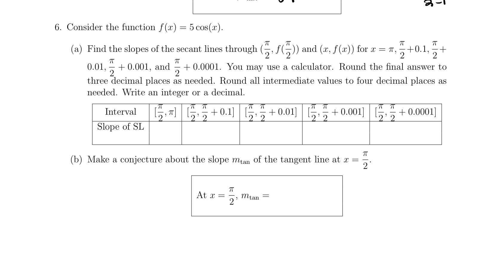 Solved Consider the function f(x)=5cos(x).(a) ﻿Find the | Chegg.com
