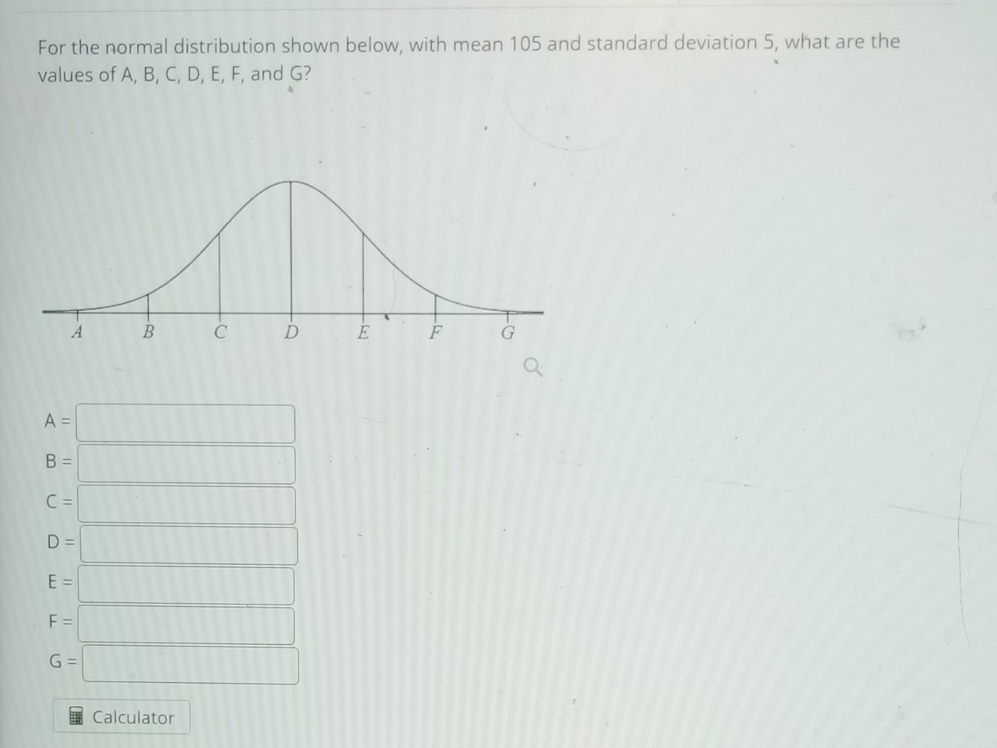 Solved For the normal distribution shown below, with mean | Chegg.com