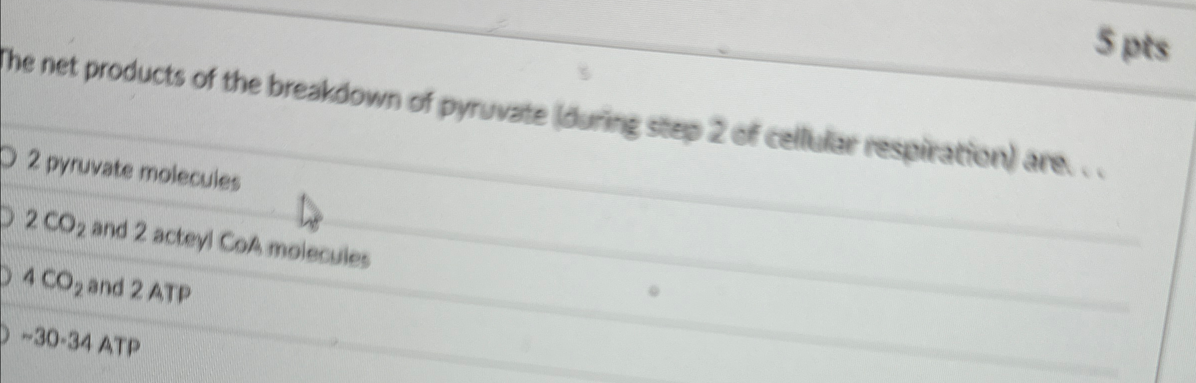 Solved The net products of the breakdown of pyruvate lavring | Chegg.com