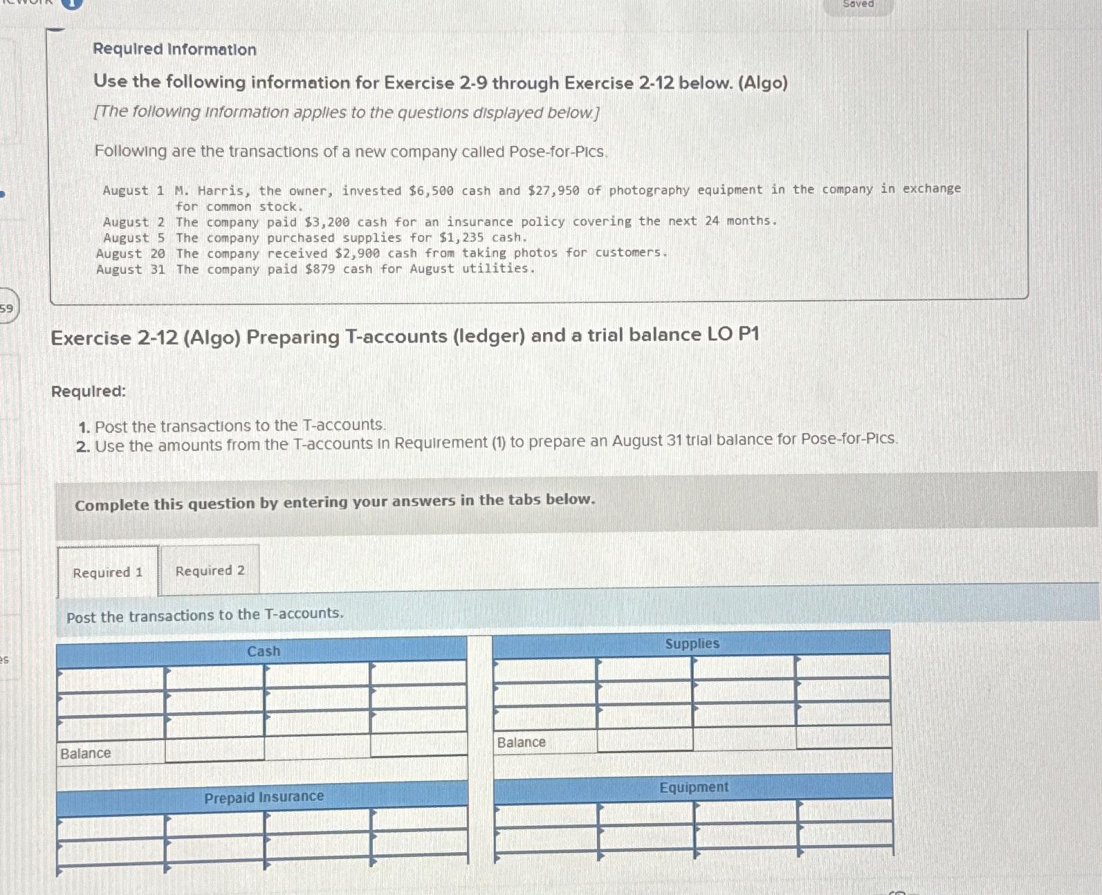 Solved Required InformationUse the following information for | Chegg.com