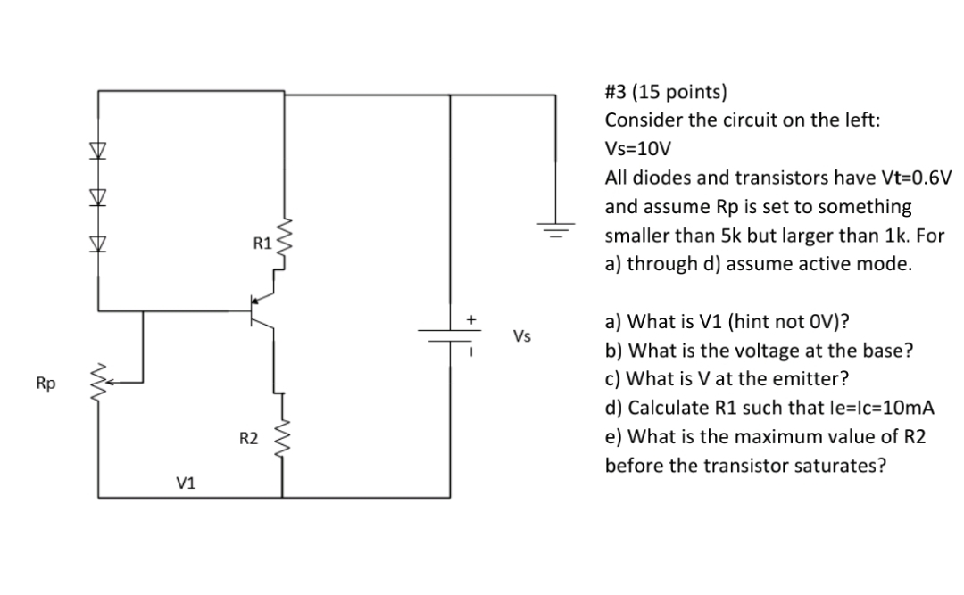 Solved #3 (15 ﻿points)Consider the circuit on the | Chegg.com