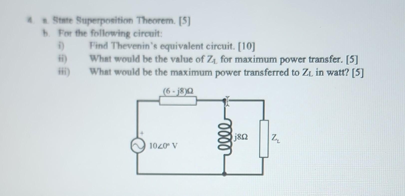 Solved 4 A State Superposition Theorem [5] B For The