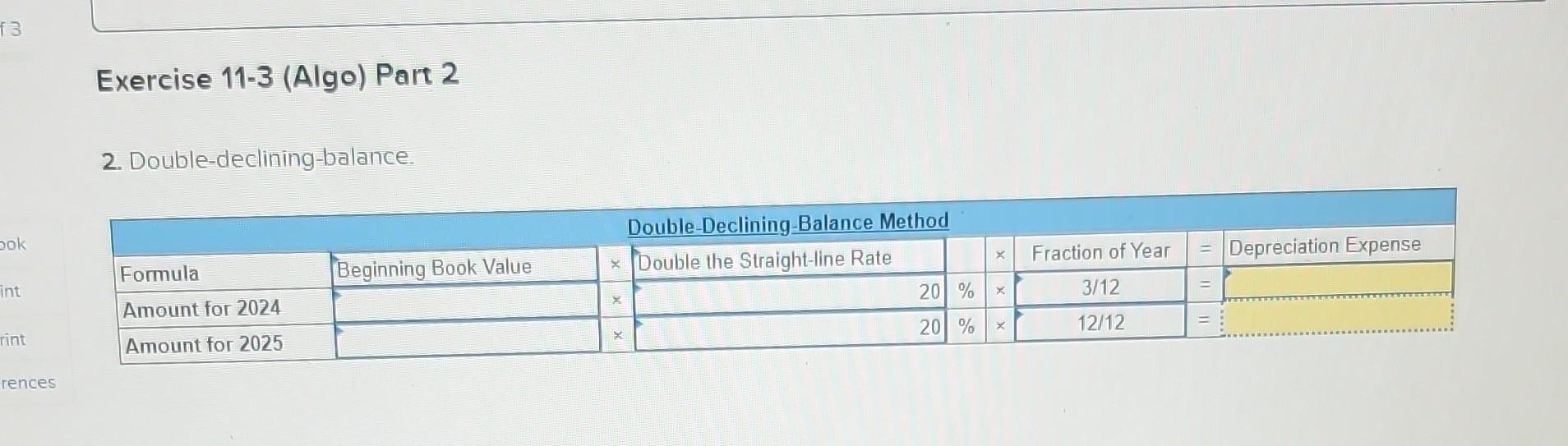 Solved Required information Exercise 11-3 (Algo) | Chegg.com