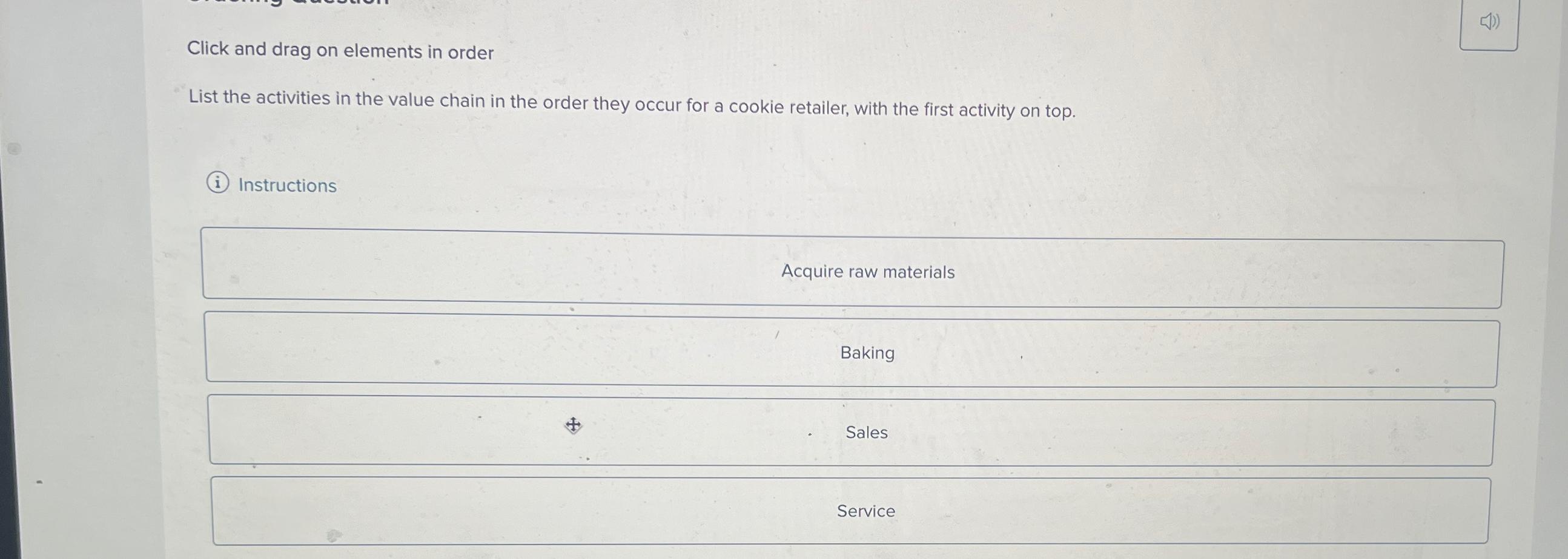 Solved Click and drag on elements in orderList the | Chegg.com