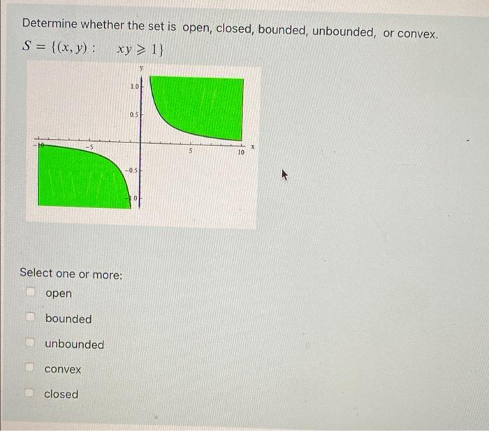 Solved Determine whether the set is open, closed, bounded, | Chegg.com
