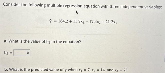 Solved Consider the following multiple regression equation | Chegg.com