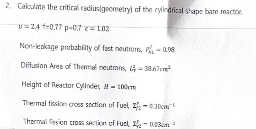 Solved Calculate the critical radius(geometry) ﻿of the | Chegg.com
