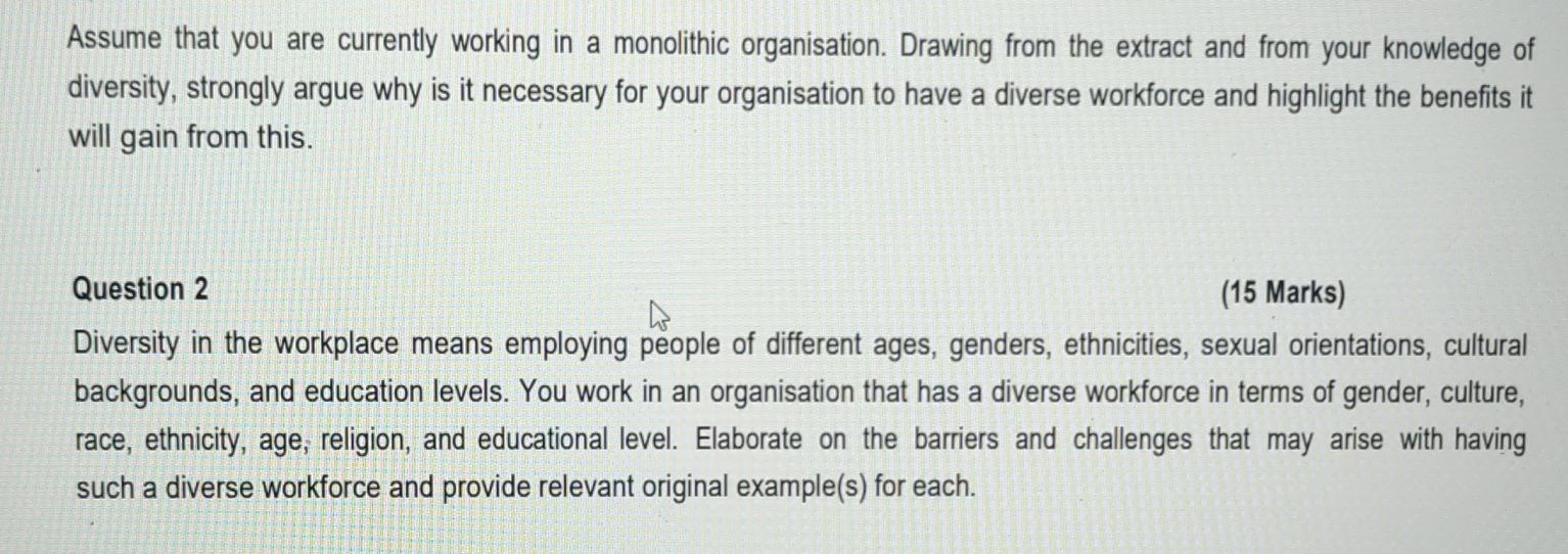 Solved Assume that you are currently working in a monolithic | Chegg.com