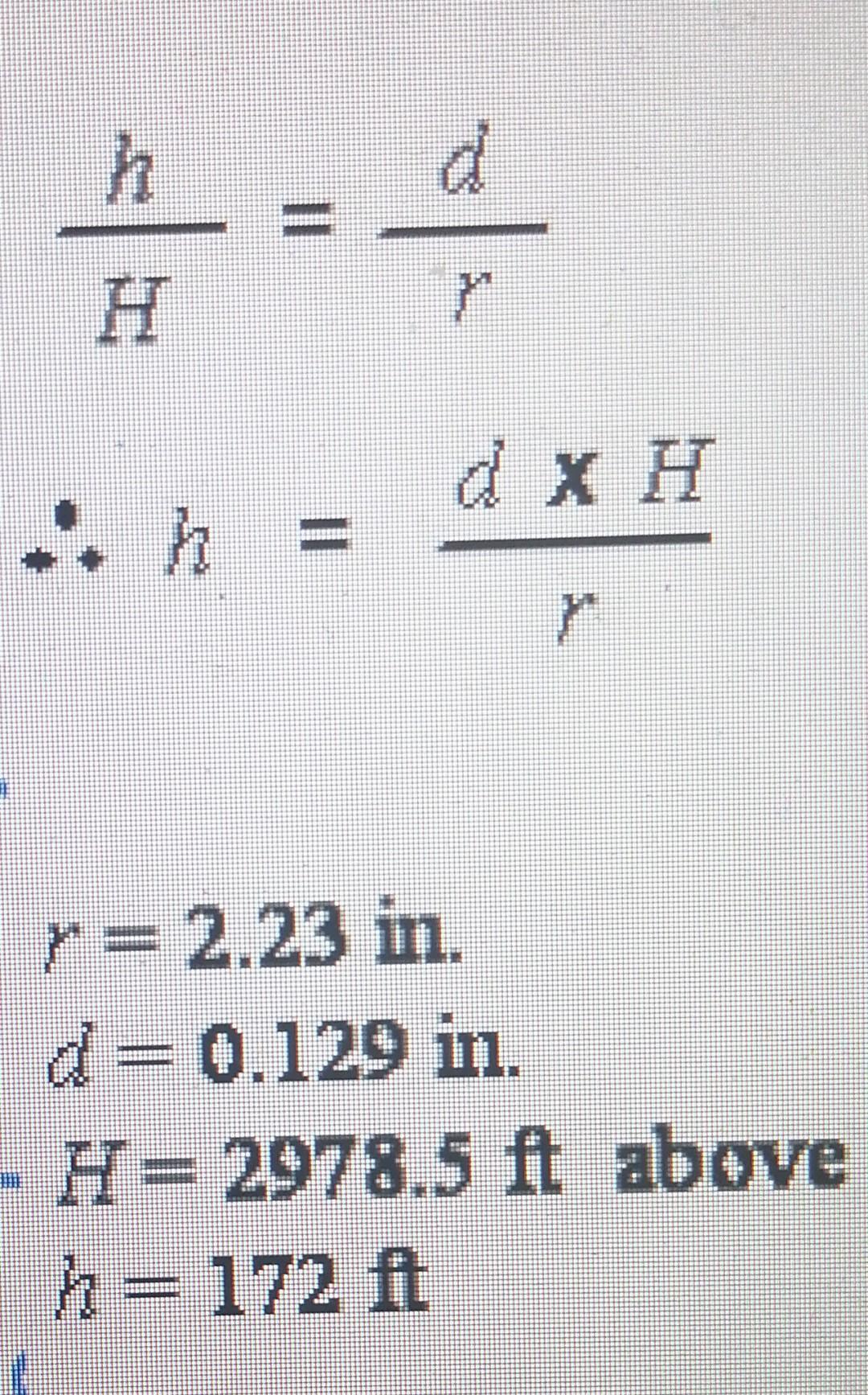 Solved Question N°2: 5 Marks Y Calculate the height of a | Chegg.com