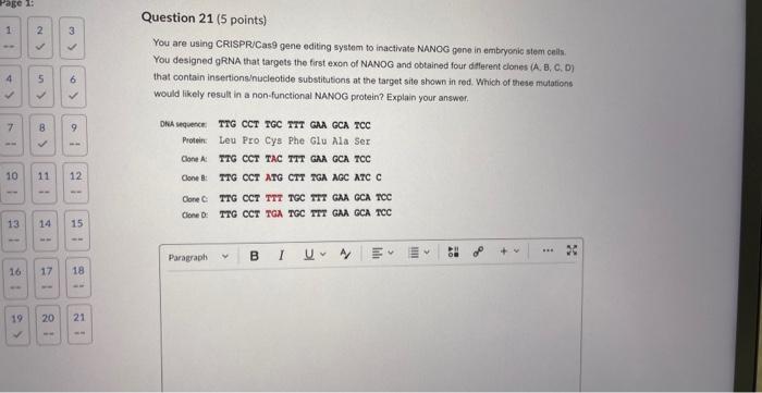 Solved You are using CRISPR/Cas9 gene editing system to | Chegg.com