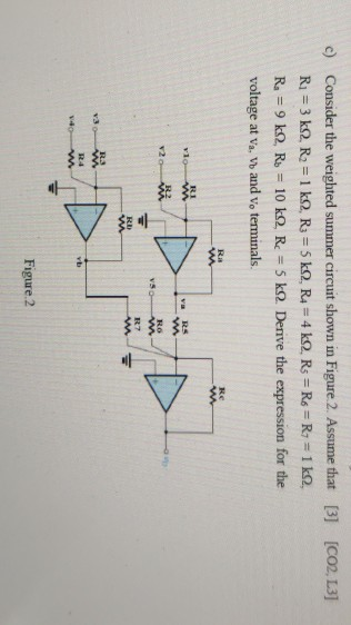 Solved c) Consider the weighted summer circuit shown in | Chegg.com