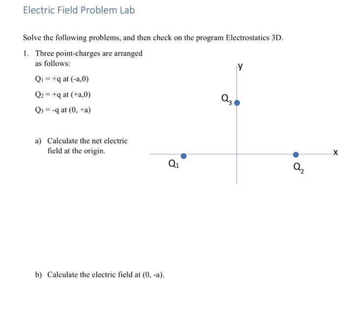 Solved (Electric Field)I need help solving this question | Chegg.com