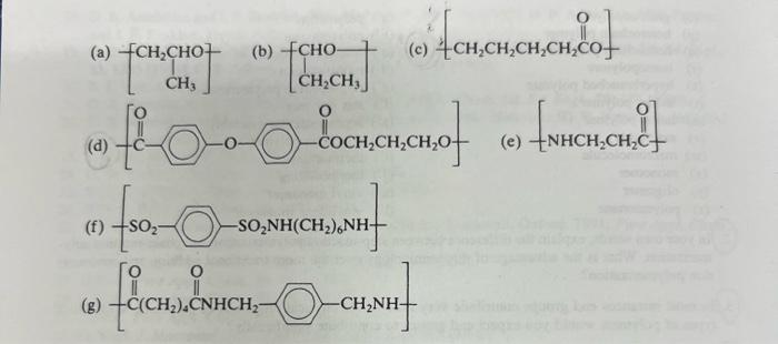 Solved 10. Write the name and structure of the monomers | Chegg.com