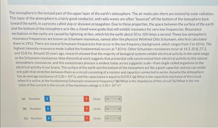 Solved he ionosphere is the ionized part of the upper layer | Chegg.com