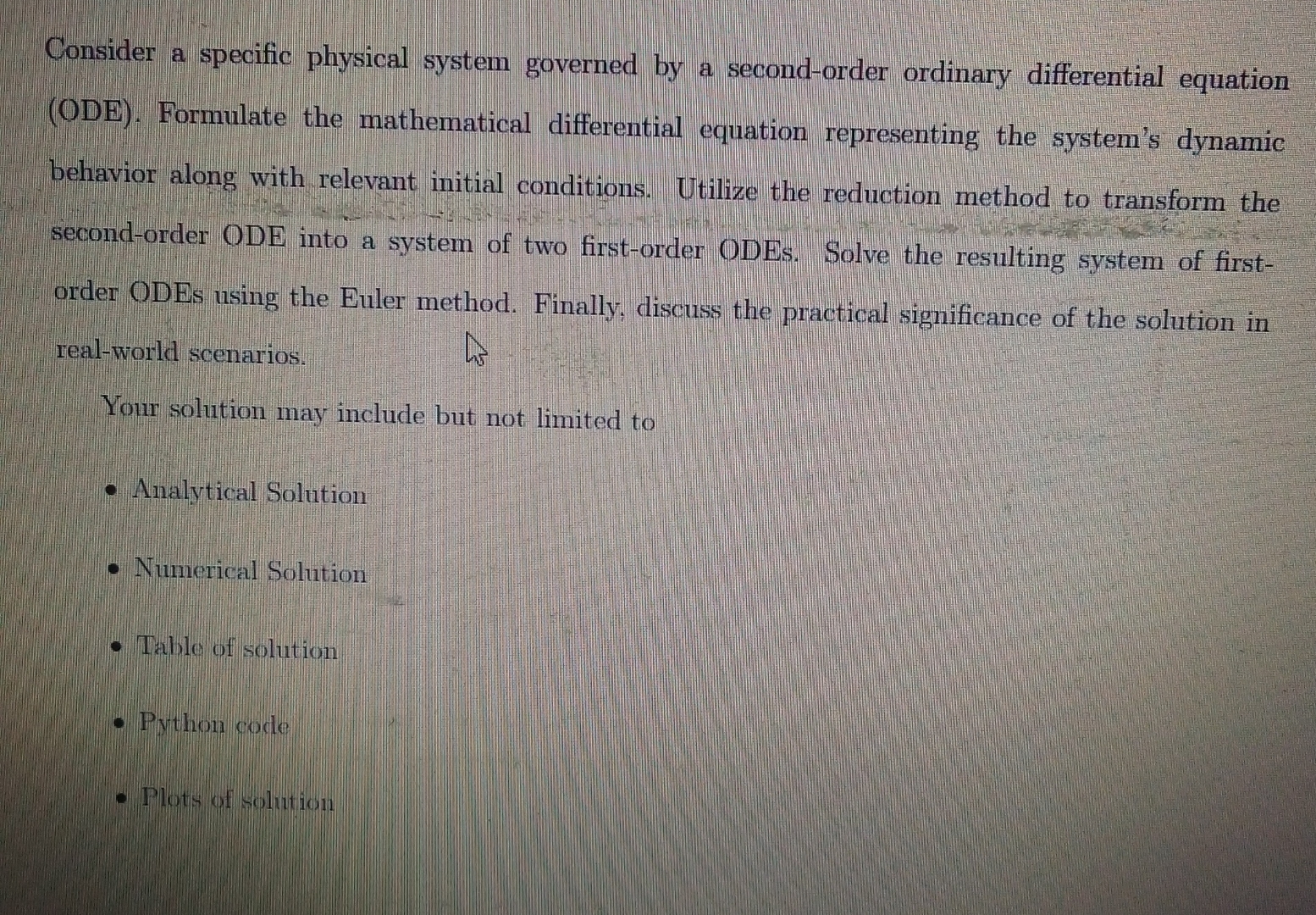 Solved Consider a specific physical system governed by a | Chegg.com