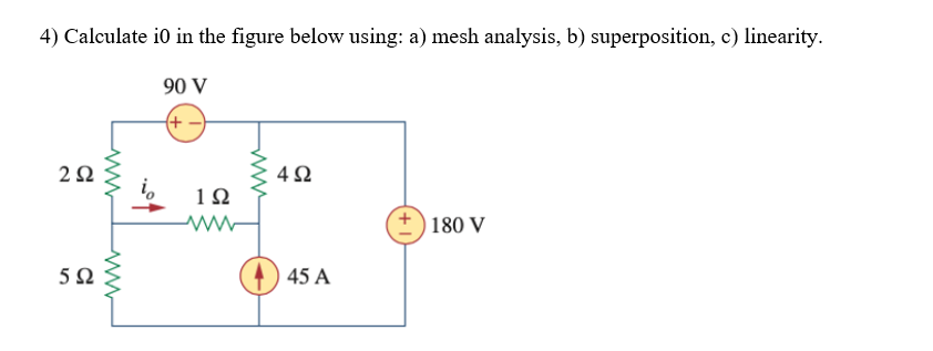 Solved Calculate i0 ﻿in the figure below using: a) ﻿mesh | Chegg.com