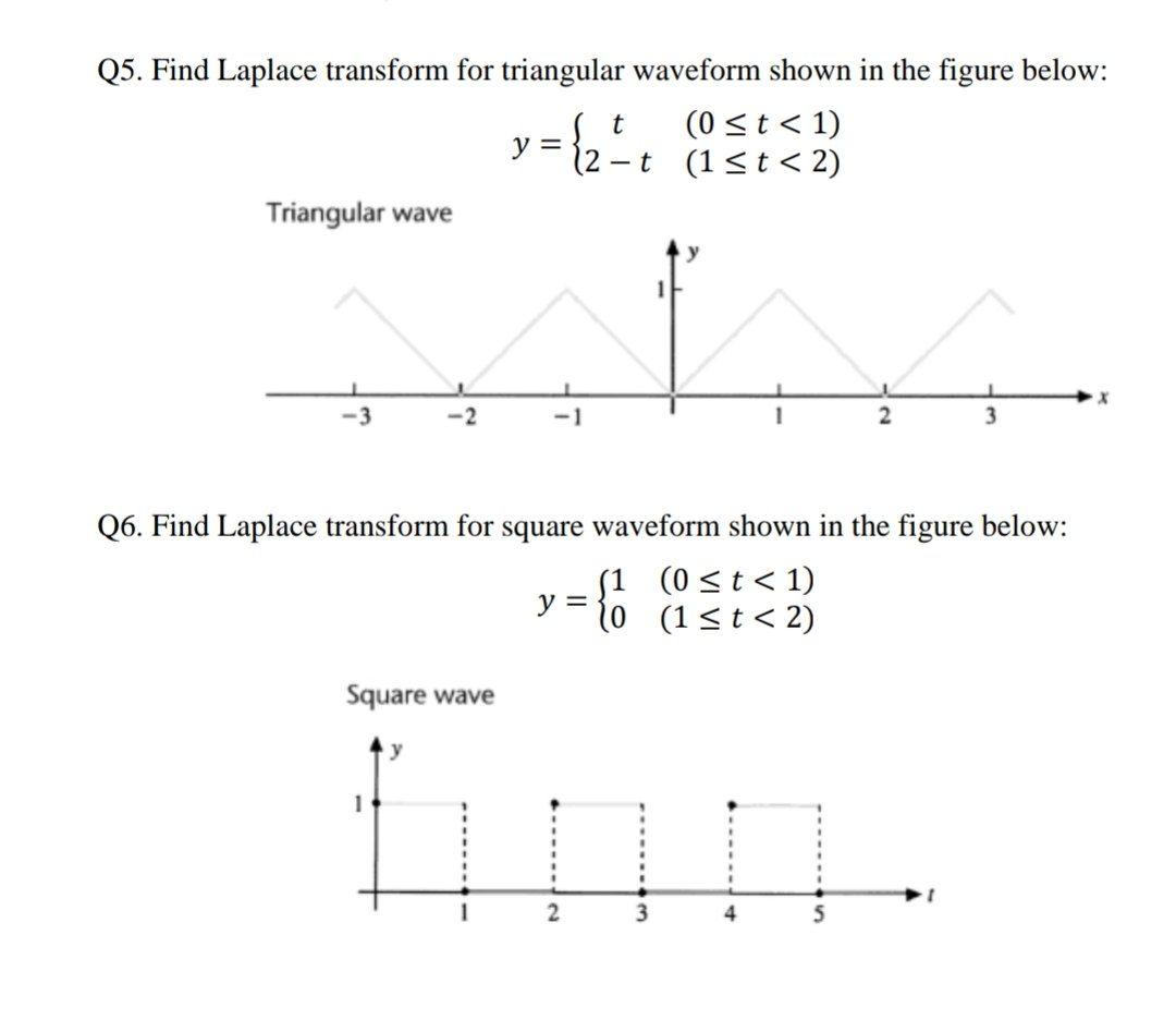 Solved Q5. Find Laplace transform for triangular waveform | Chegg.com