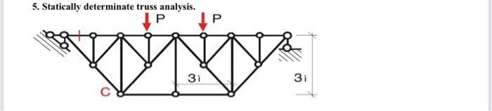 Solved 5. Statically determinate truss analysis. P IP www. | Chegg.com