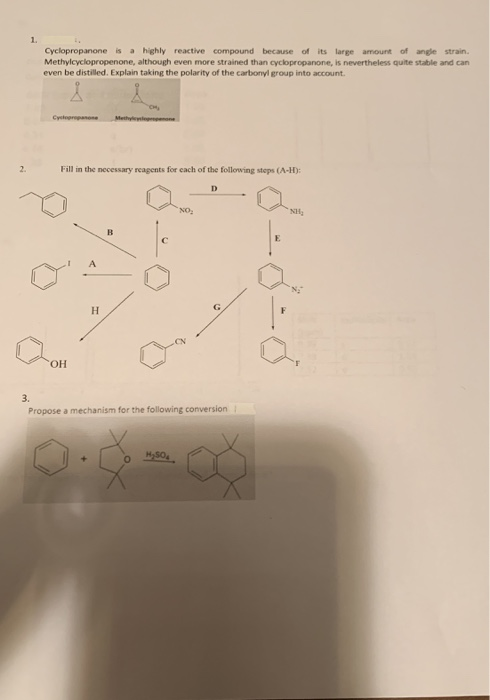 Solved 1 Cyclopropanone is a highly reactive compound | Chegg.com