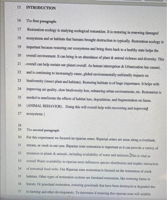 Solved write three paragraphs for the discussion section the | Chegg.com