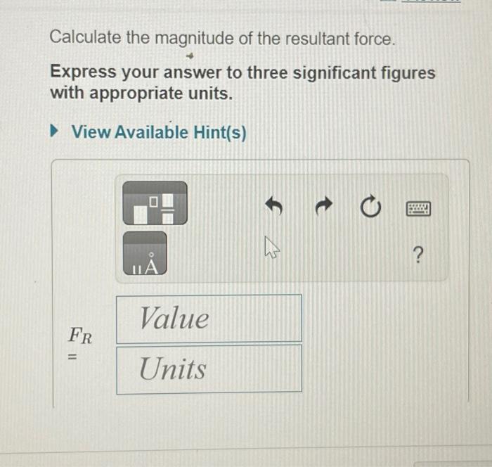 Solved Calculate the magnitude of the resultant force. | Chegg.com