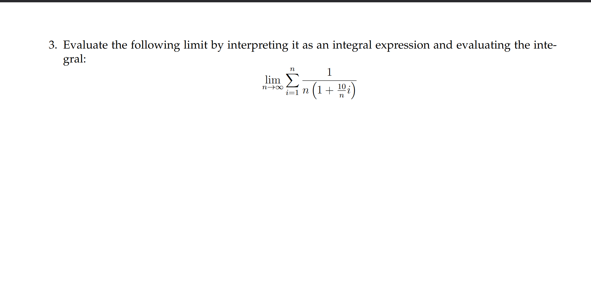 Solved Evaluate the following limit by interpreting it as an | Chegg.com