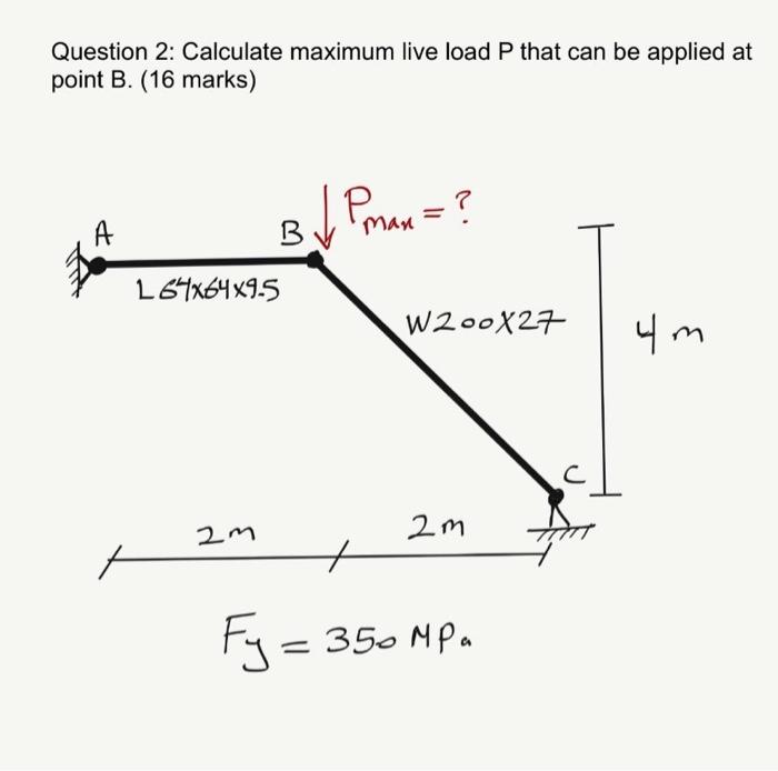 Solved Question 2: Calculate maximum live load P that can be | Chegg.com