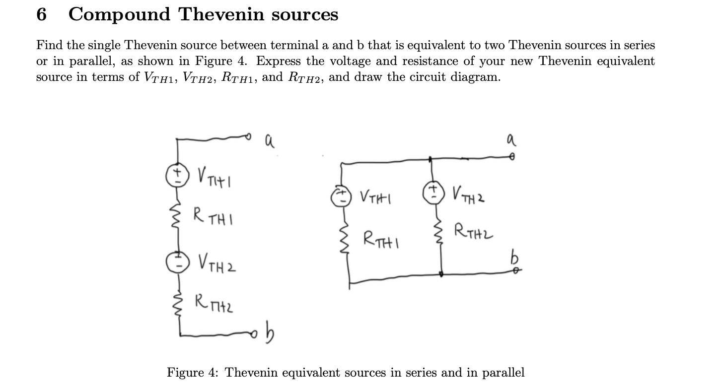 Solved 6 ﻿Compound Thevenin sourcesFind the single Thevenin | Chegg.com