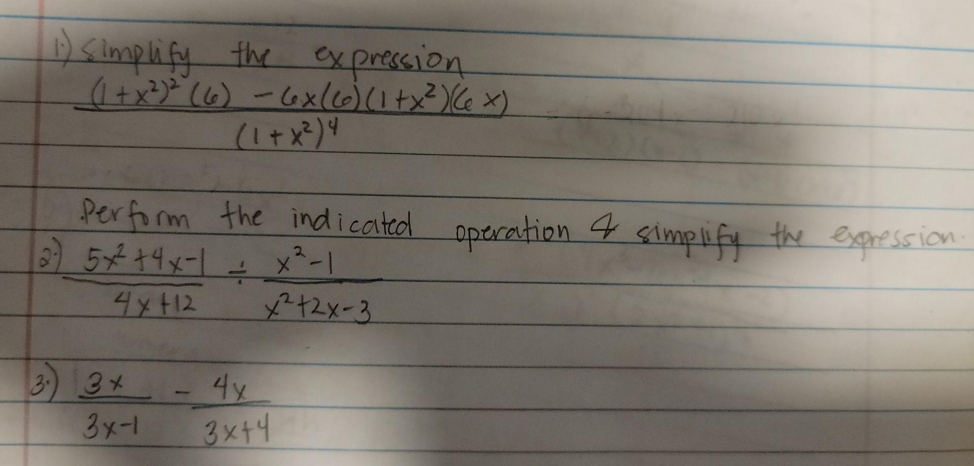 Solved 1) simplify the expression (1+x²² (6) - 6x(6) | Chegg.com