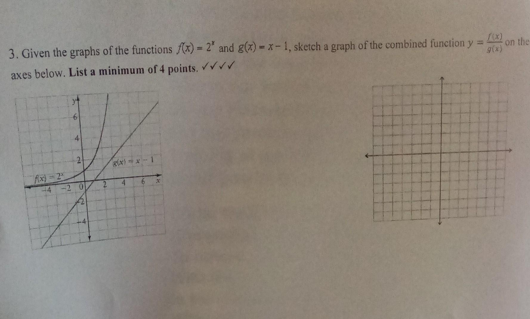 Solved 3. Given the graphs of the functions f(x)=2x and | Chegg.com