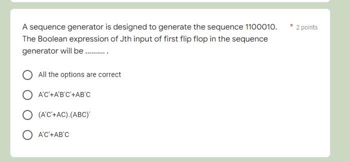 Solved A sequence generator is designed to generate the | Chegg.com