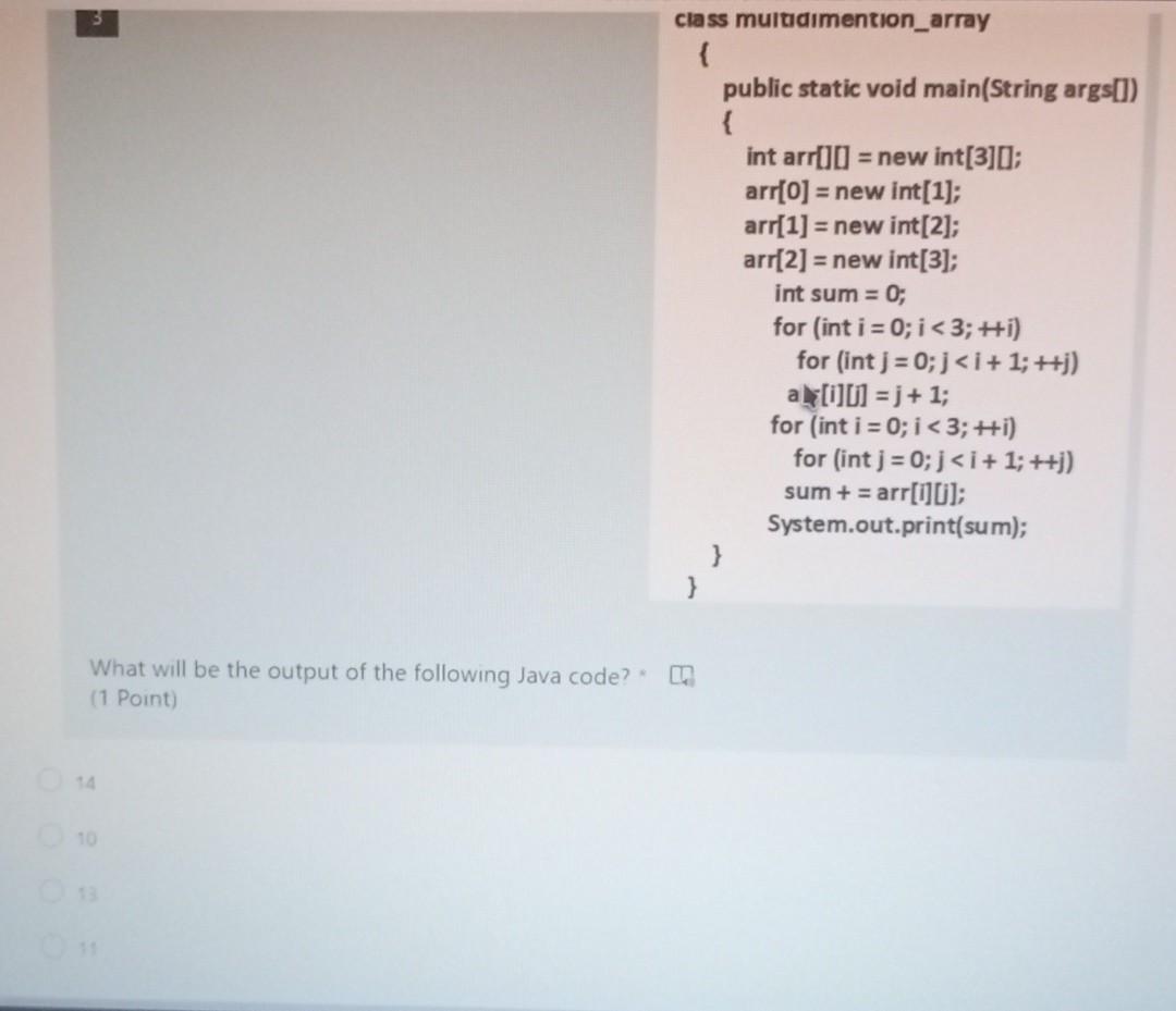 Solved class multidimention_array { public static void | Chegg.com