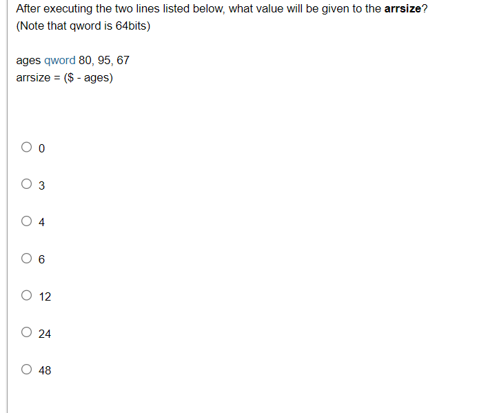 Solved After executing the two lines listed below, what | Chegg.com