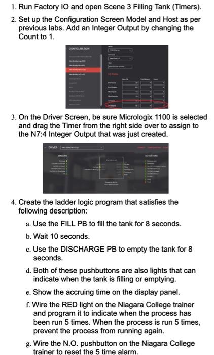 Solved 1. Run Factory IO and open Scene 3 Filling Tank | Chegg.com