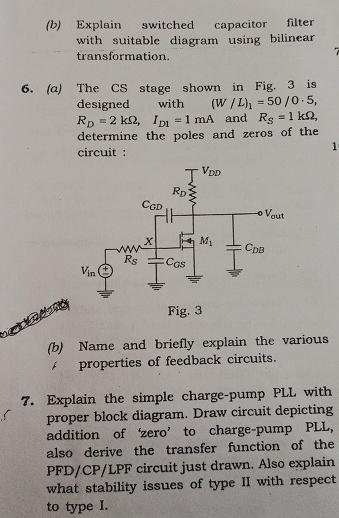 Solved (b) ﻿Explain switched capacitor filter with suitable | Chegg.com