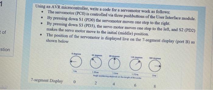 Solved Using an AVR microcontroller, write a code for a | Chegg.com