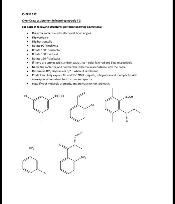 Solved CHEEM 212 ChemDraw assignment in learning module # 3 | Chegg.com