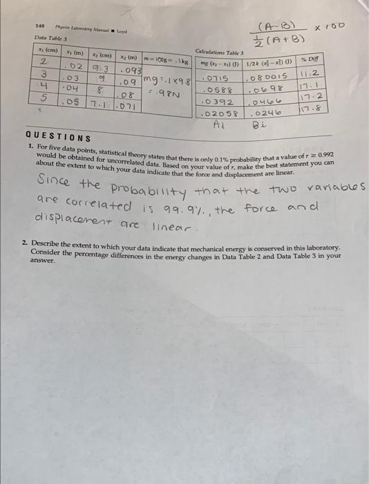 Hi I need help with data table 1 and 2 conversions | Chegg.com