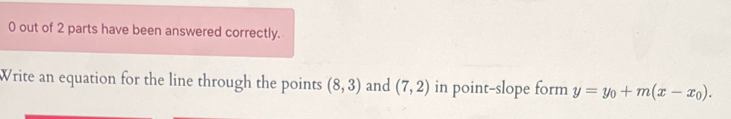 Solved Write an equation for the line through the points | Chegg.com