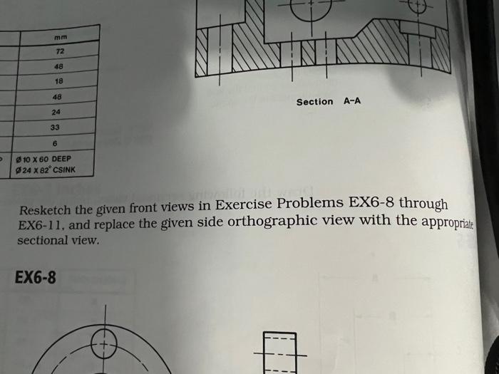 Solved Resketch the given front views in Exercise Problems | Chegg.com