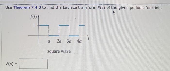 Solved Thank You Use Theorem 743 To Find The Laplace Tr 