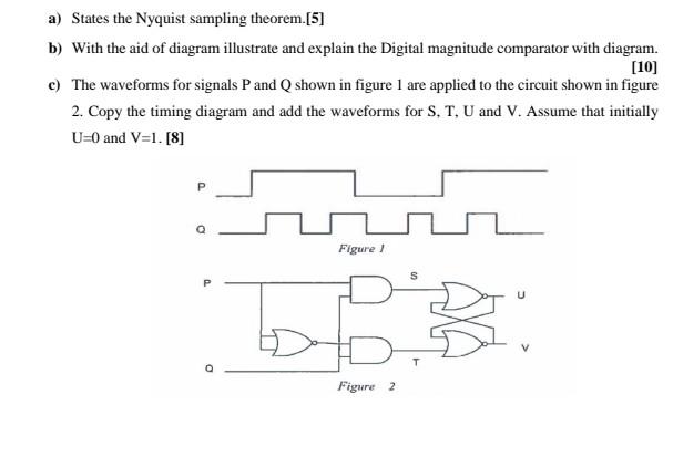 Solved a) States the Nyquist sampling theorem.[5] b) With | Chegg.com